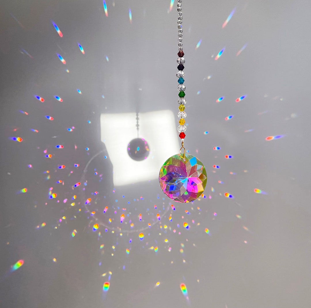 Chakra Prisms Crystal Suncatcher,window Prism Sun Catcher,rainbow Maker ...