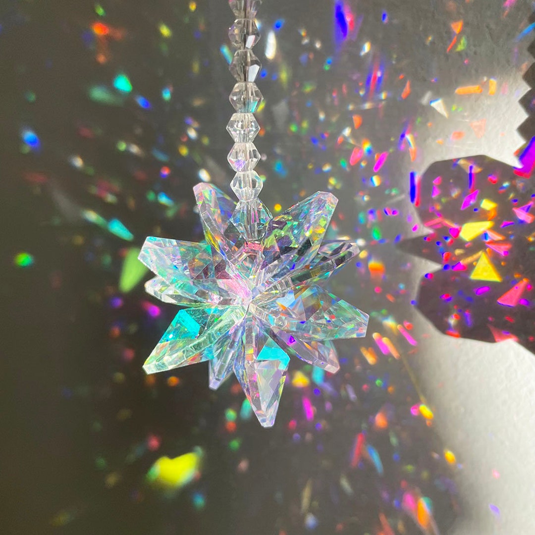 Aurora Borealis Crystal Suncatcher,16mm Octagons Crystal Starburst ...