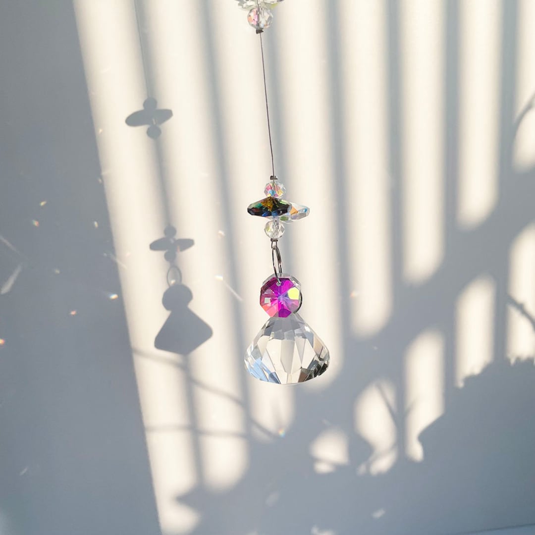 Aurora Borealis Prism Crystal Window Hanging,hanging Beaded Suncatcher,crystal Prism Aura ...