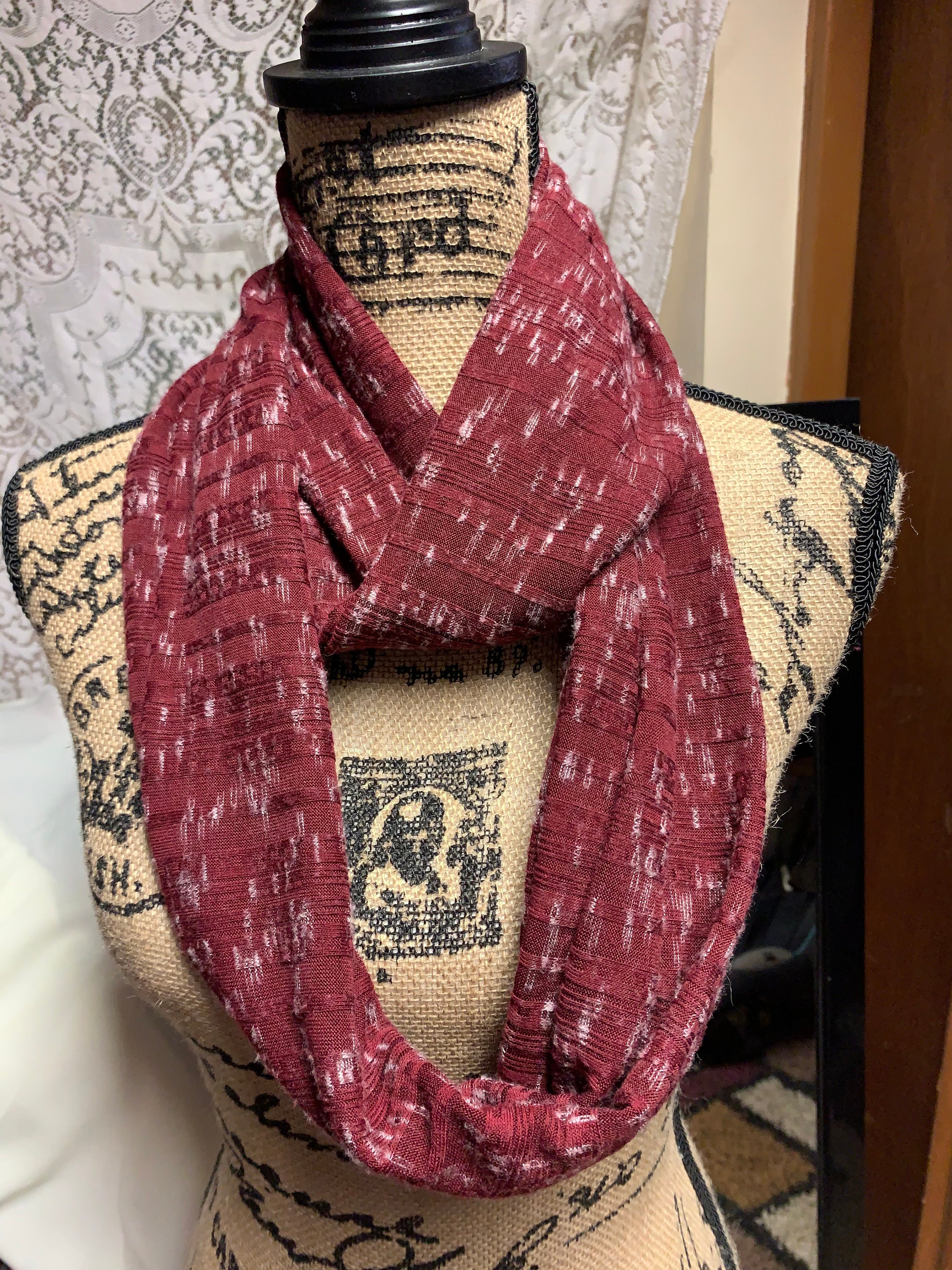Maroon sweater Infinity scarf | Etsy