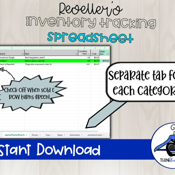 Ebay Spreadsheet - Etsy