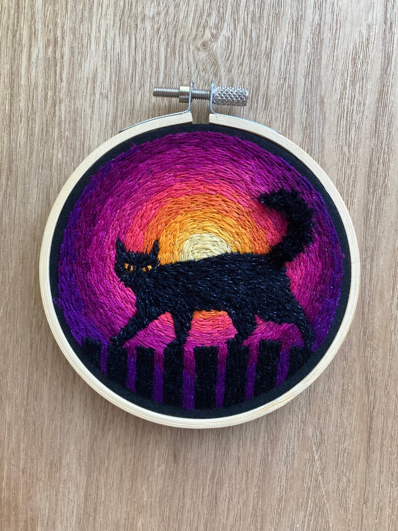 Black Cat Trance Embroidery Pattern + Instructions + Video || PDF ONLY ...