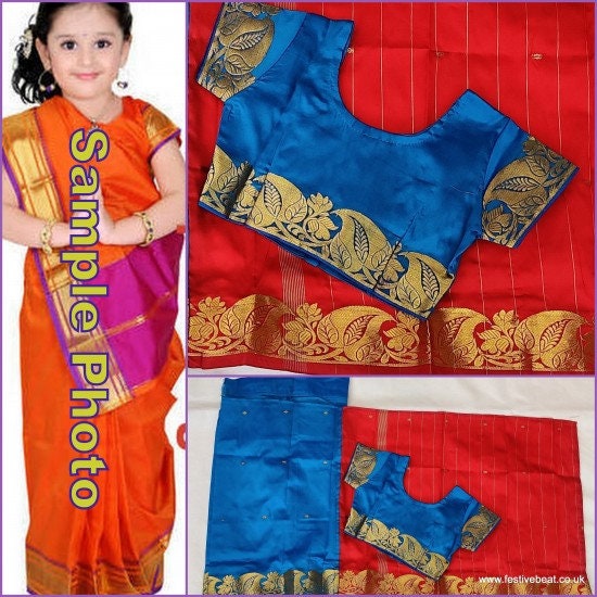 Kids Saree Ready Made Pre Stitched Ready to Wear Girl Saari - Etsy UK