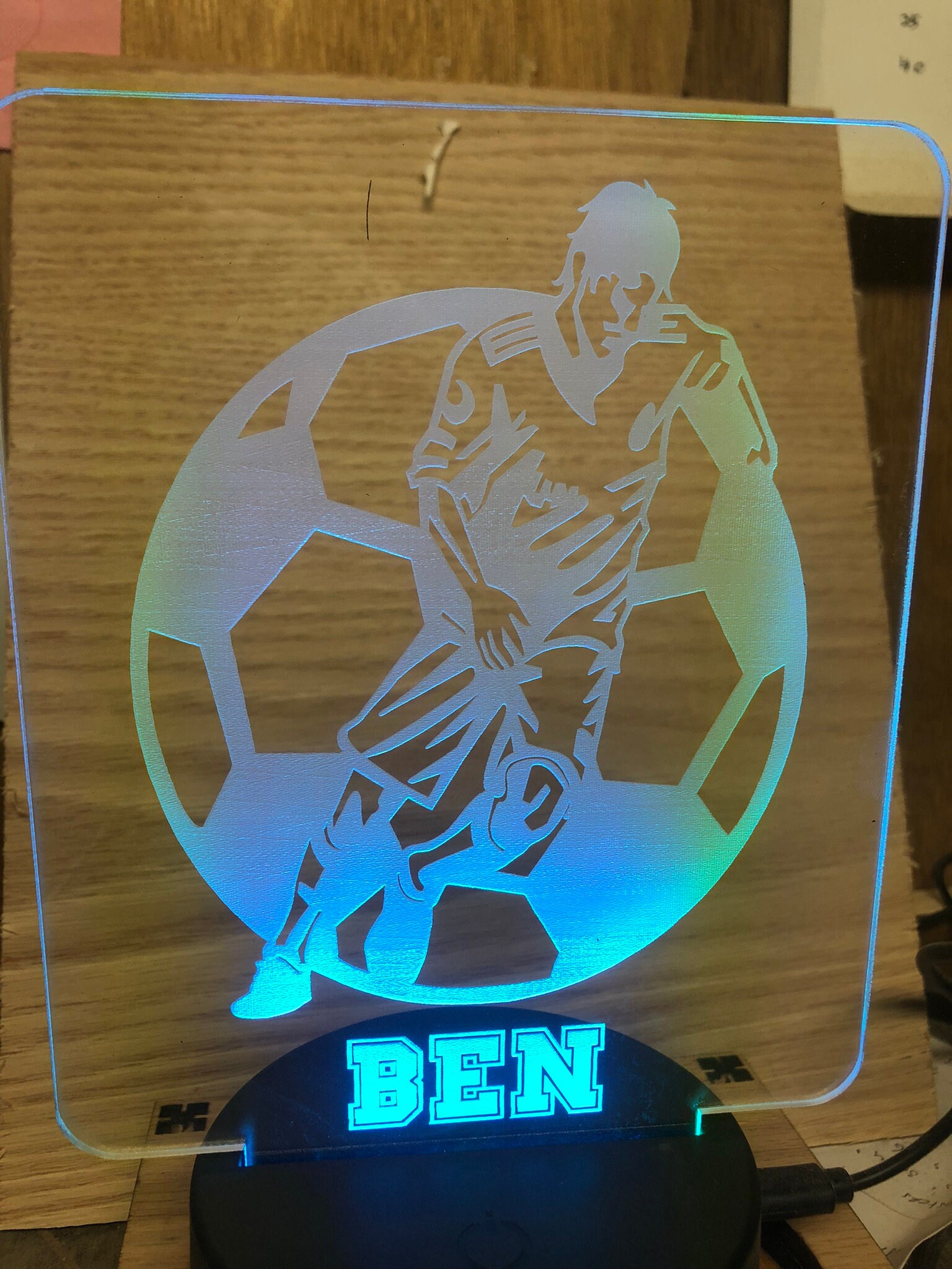 Soccer Male SVG Digital File Led Nightlight Glowforge - Etsy