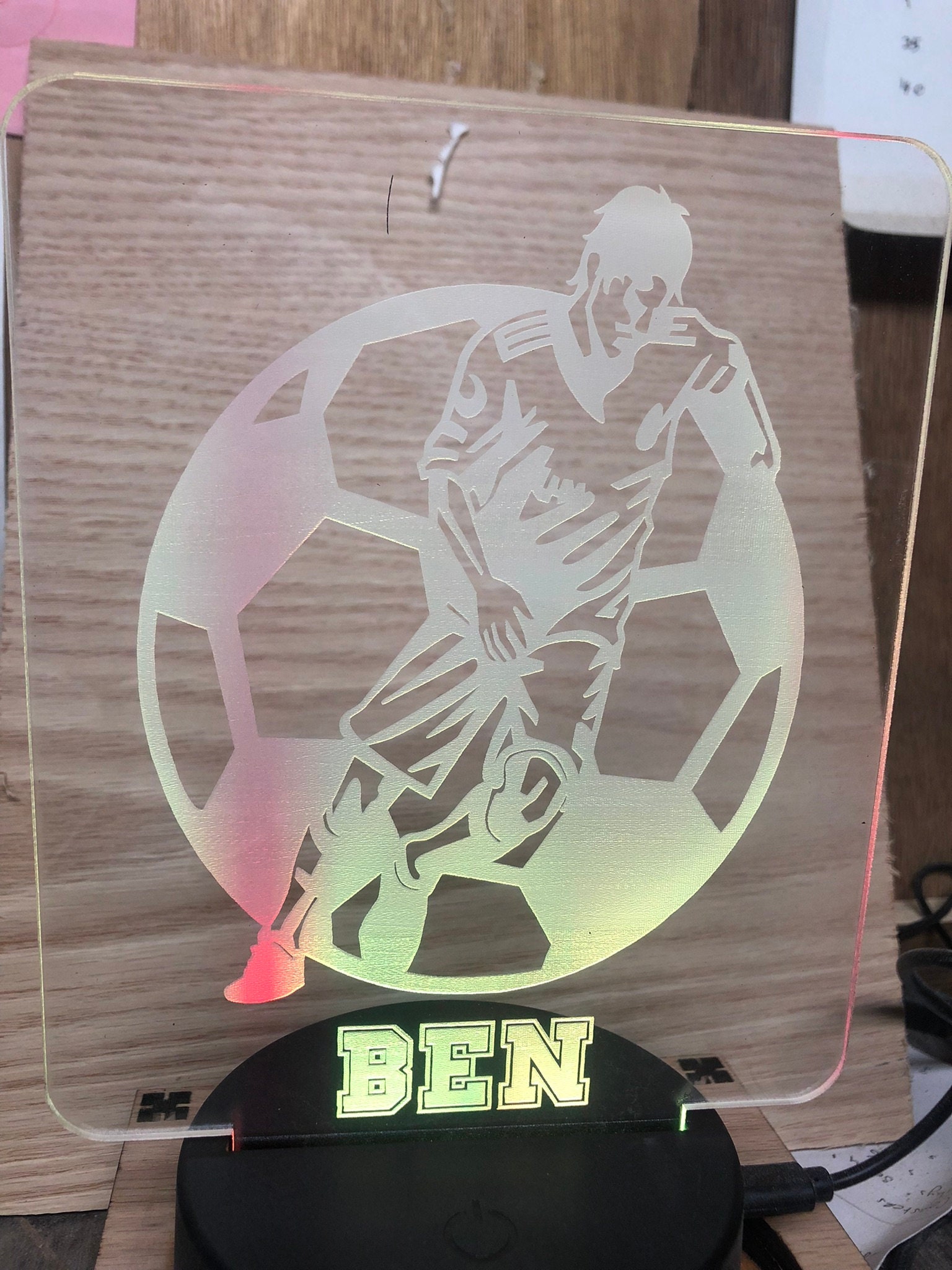 Soccer Male SVG Digital File Led Nightlight Glowforge - Etsy