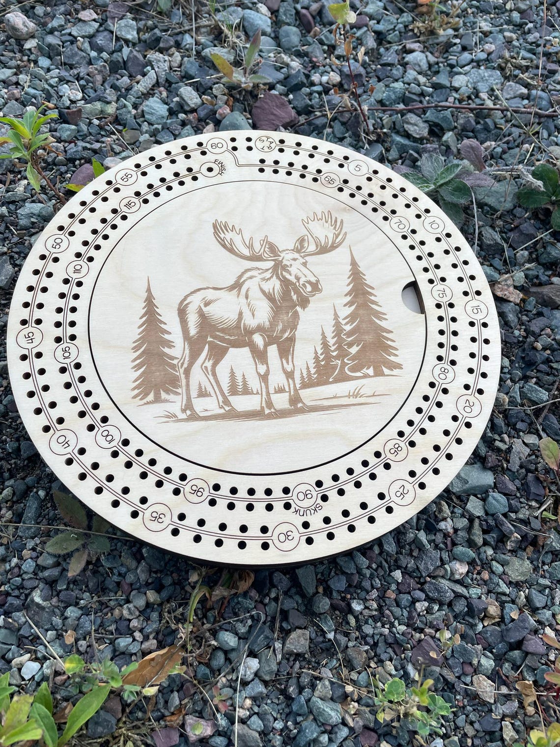 Circle Cribbage Board Laser Cut File: 2-player Design With Hidden ...
