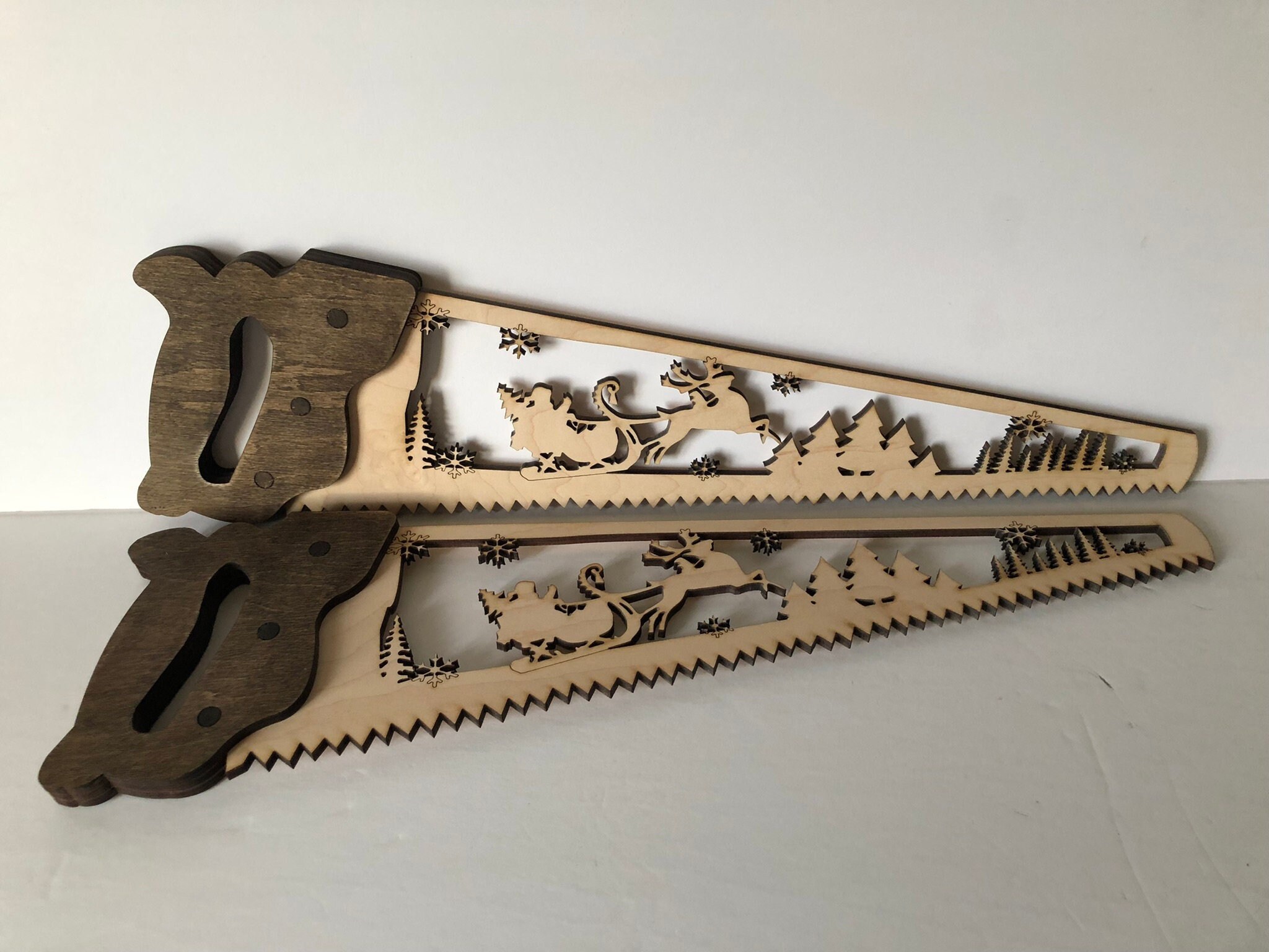 Laser Cut Santa Handsaw: Christmas Cabin Decor (SVG File) - Etsy
