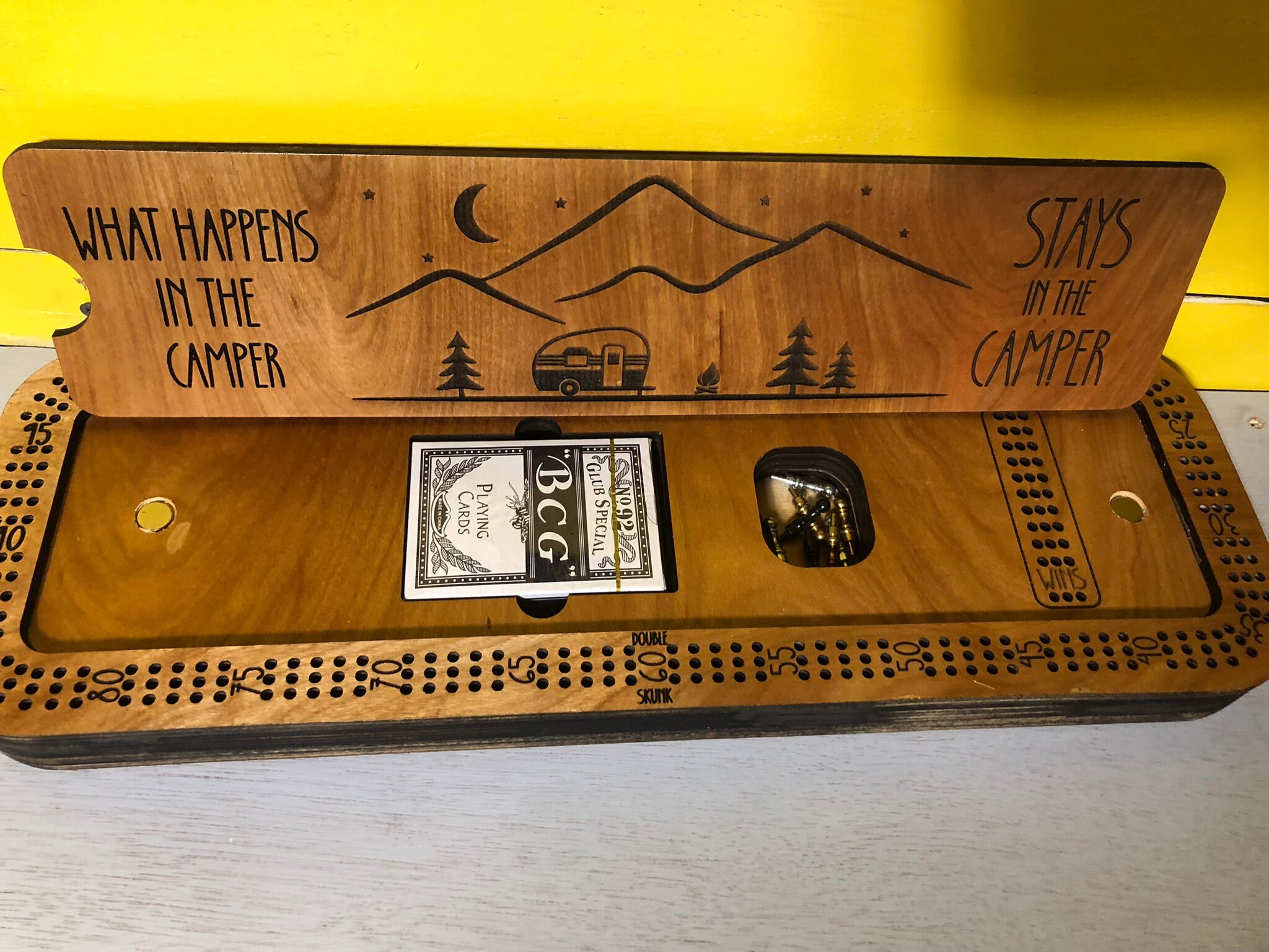 Cribbage Board Laser SVG File: 3-track Design With Instructions - Etsy