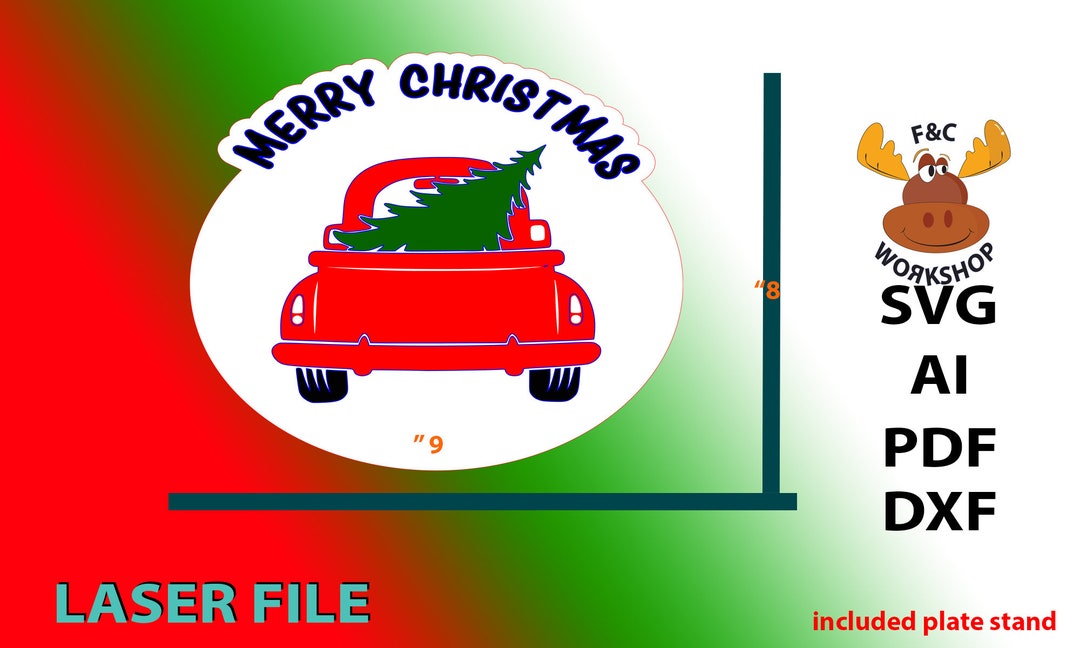 Christmas Truck SVG Laser Cut File: Vintage Interchangeable Design ...