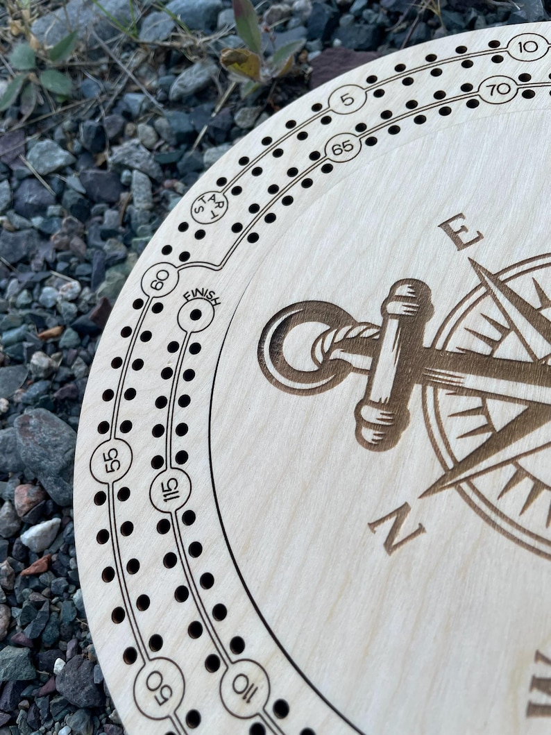 Circle Cribbage Board Laser Cut File: 2-player Design With Hidden ...