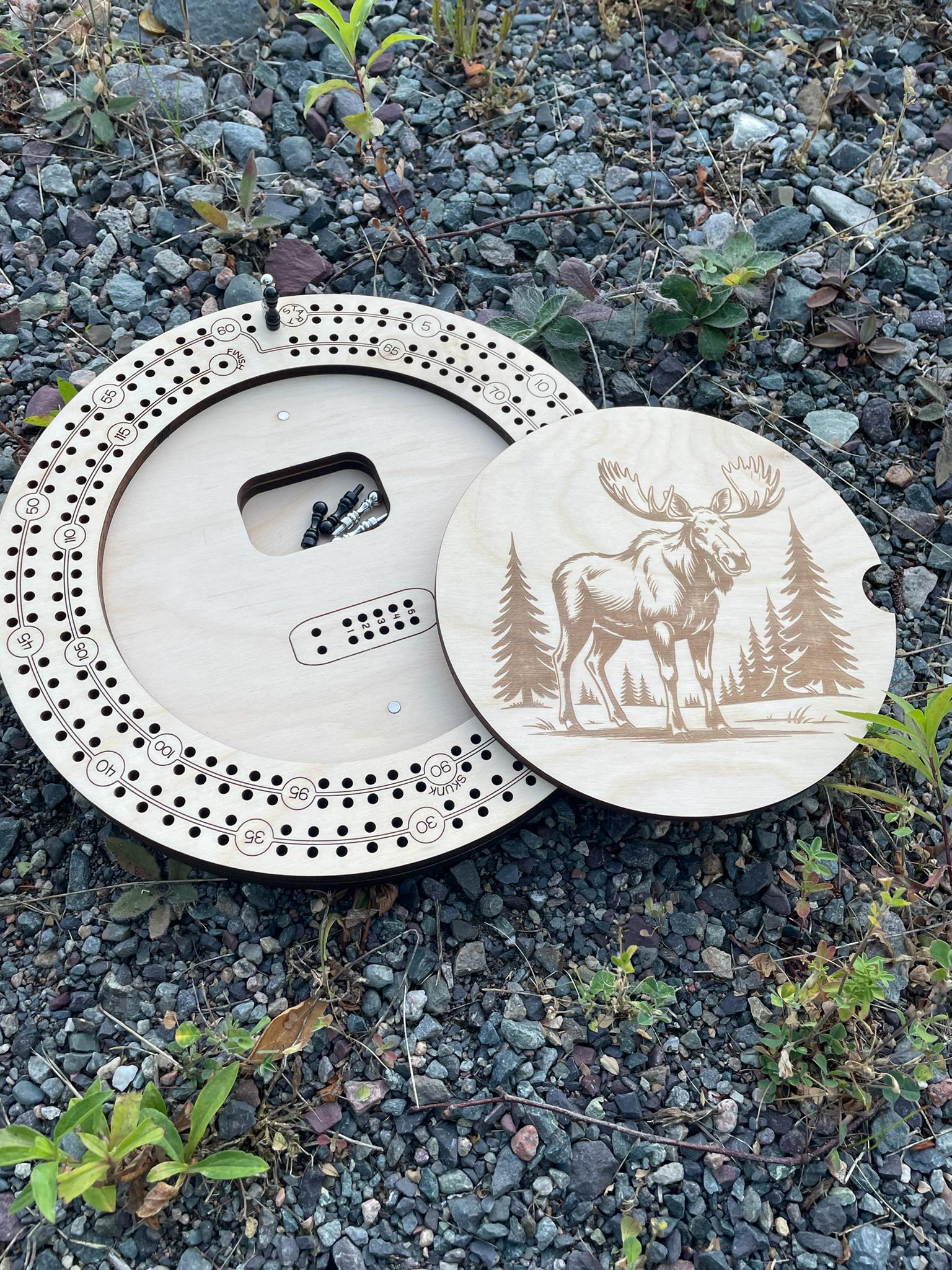 Circle Cribbage Board Laser Cut File: 2-player Design With Hidden ...