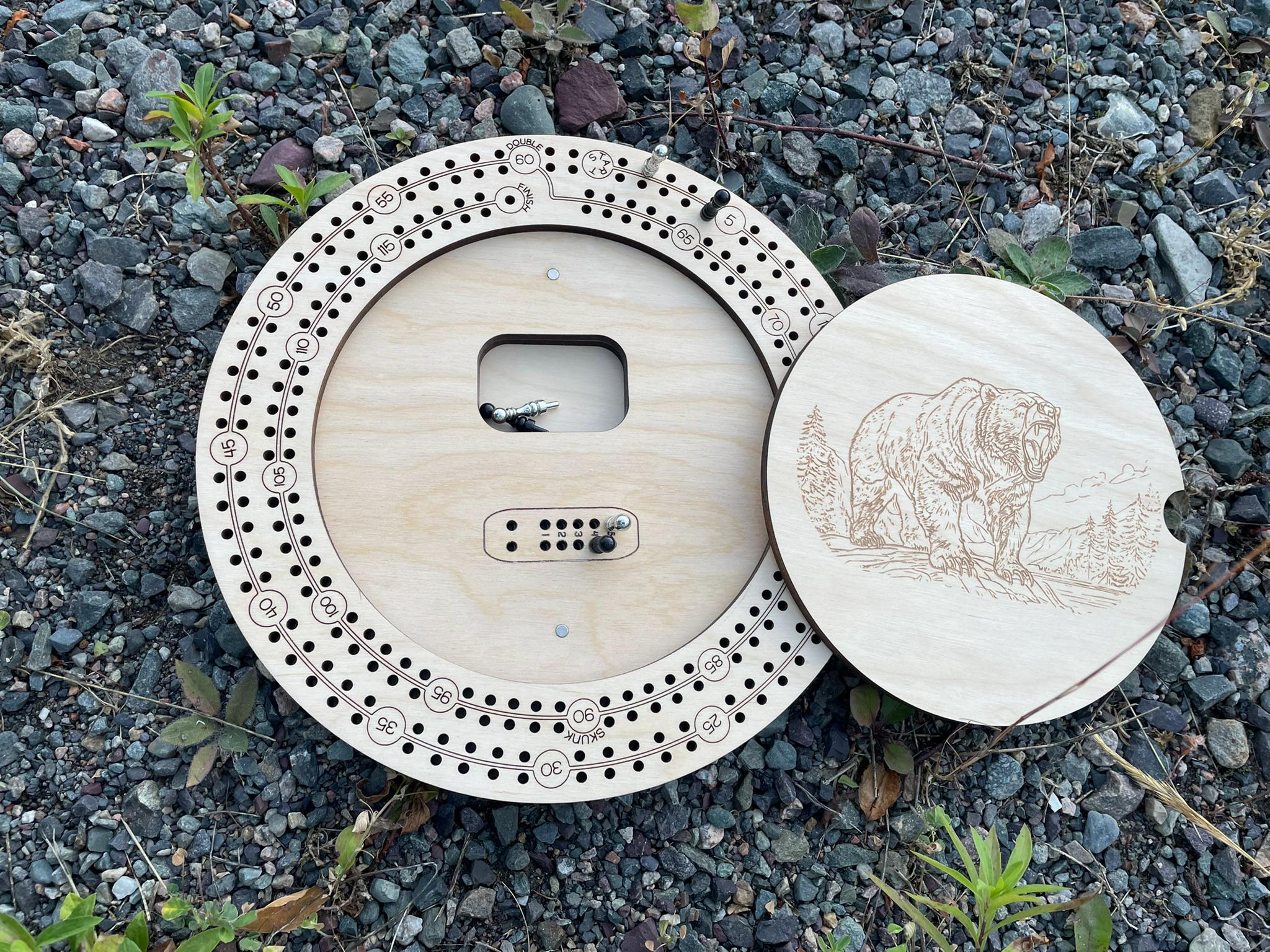 Circle Cribbage Board Laser Cut File: 2-player Design With Hidden ...
