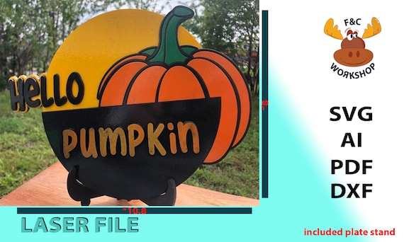 Laser Cut Hello Pumpkin SVG Digital File For Laser Cut and | Etsy