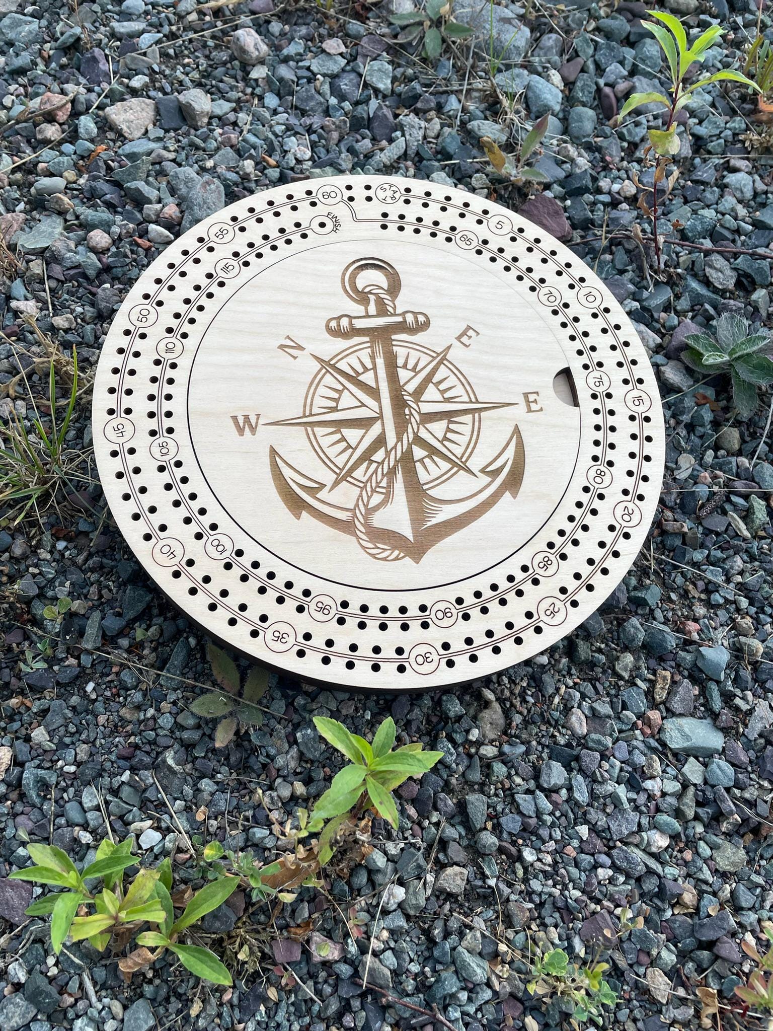 Circle Cribbage Board Laser Cut File: 2-player Design With Hidden ...