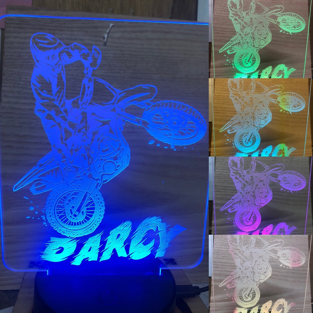 Dirtbiker SVG, Digital File , Led Nightlight Glowforge , Laser File ...