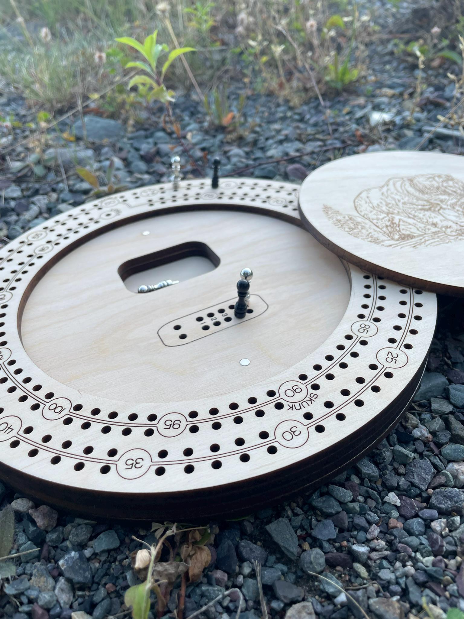 Circle Cribbage Board Laser Cut File: 2-player Design With Hidden ...