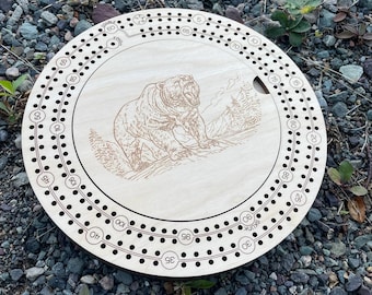 Circle Cribbage Board Laser Cut File: 2-player Design With Hidden ...