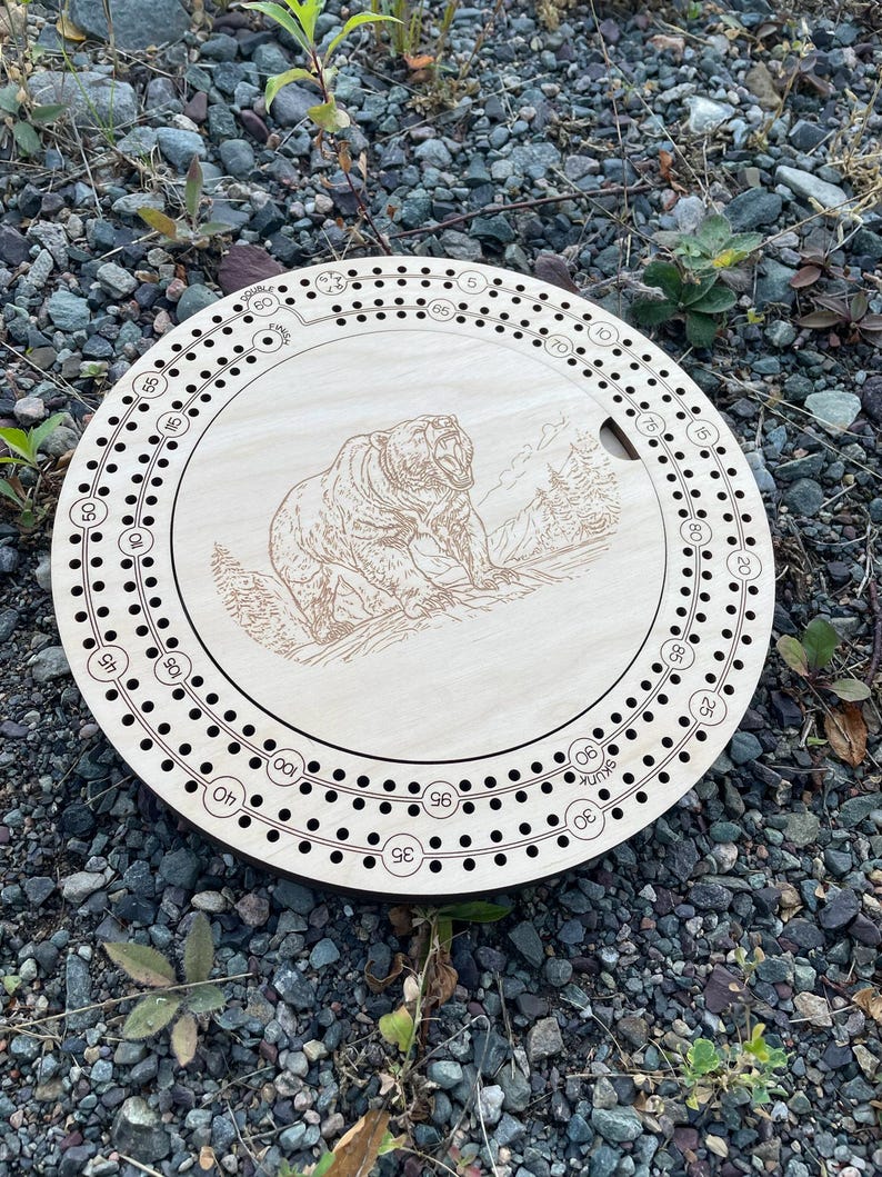 Circle Cribbage Board Laser Cut File: 2-player Design With Hidden ...