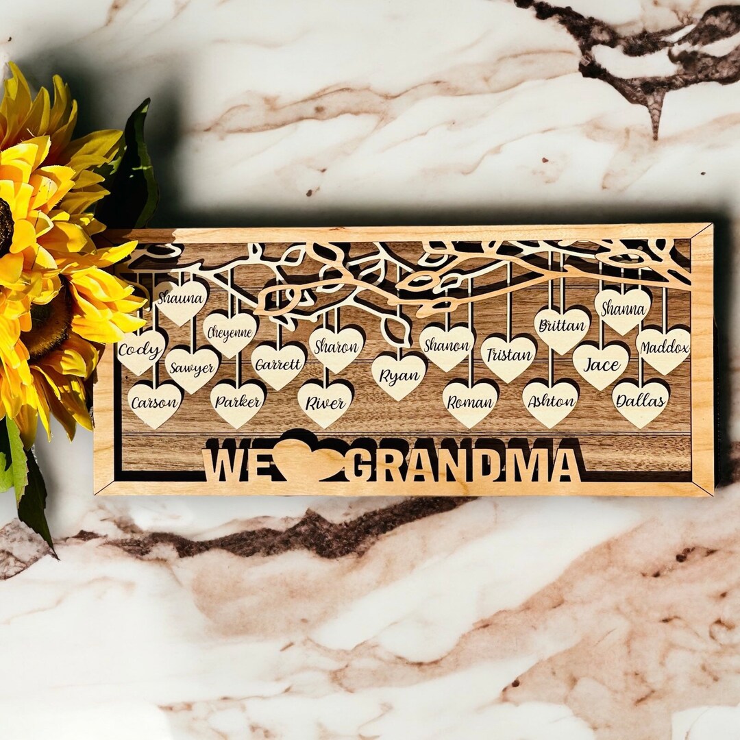 Wood FAMILY TREE, Grandma SIGN, Family Wooden Sign, Rustic Family Sign ...