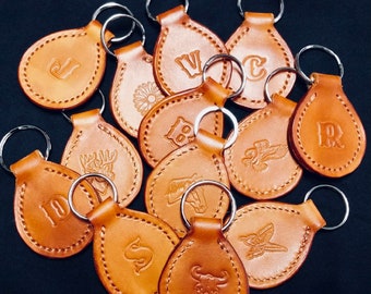 Leather Stamped Keychain - Etsy