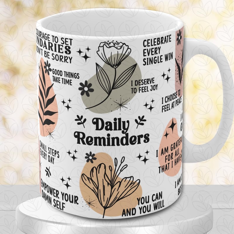 Flower Mug Affirmation - Etsy