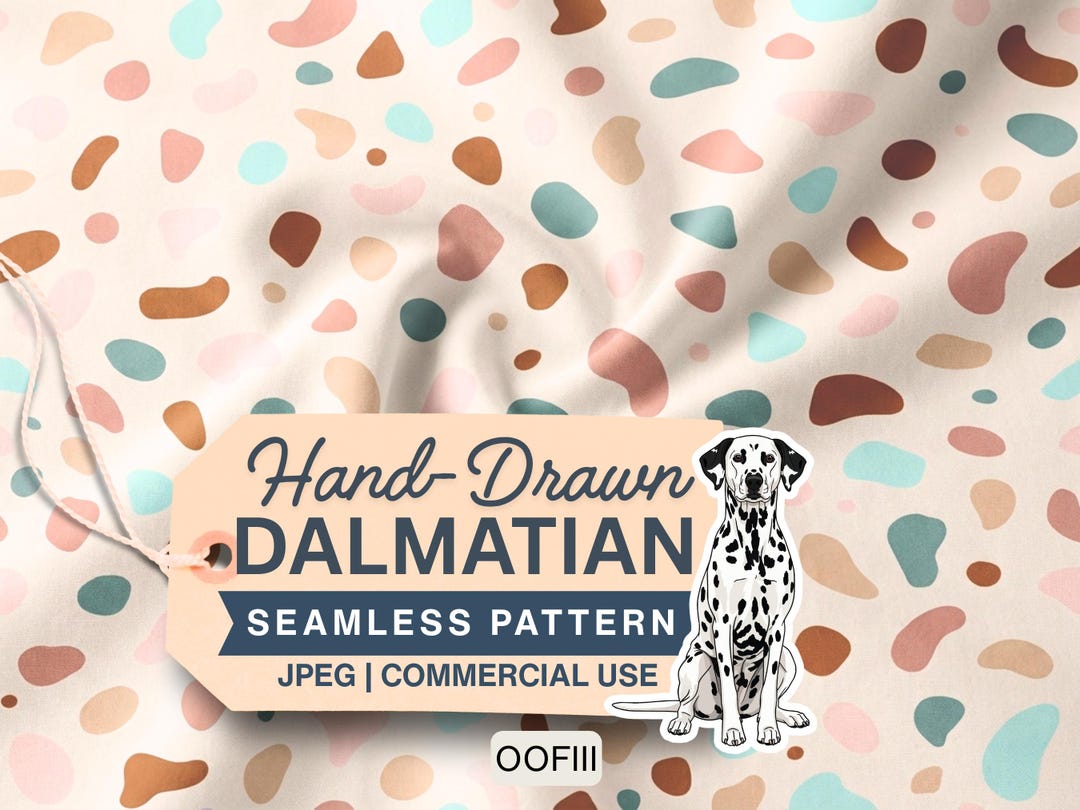 Blue and Brown Dalmatian Spots on Cream - Neutral Animal Print Seamless ...