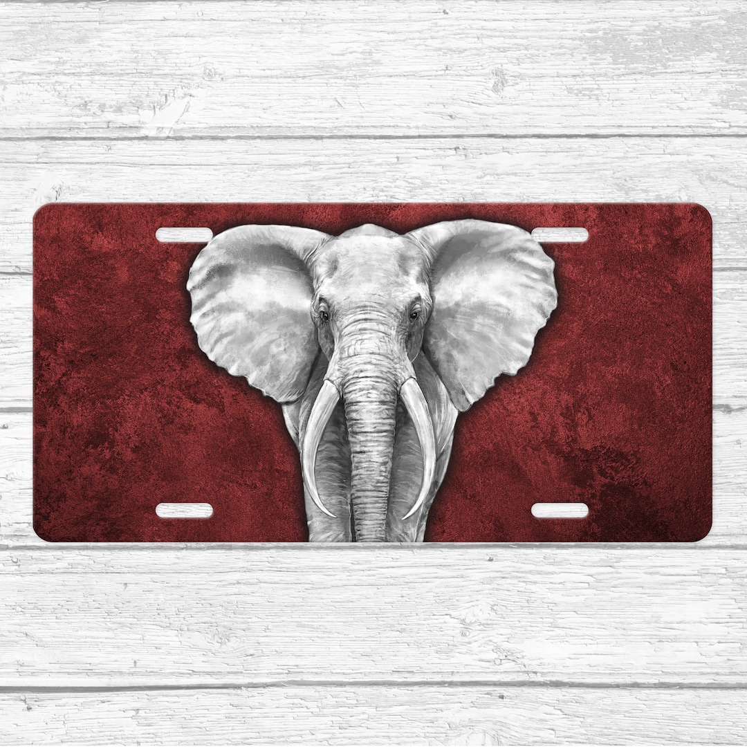 Grunge Elephant License Plate • Elephant License Plate • Elephant Front ...