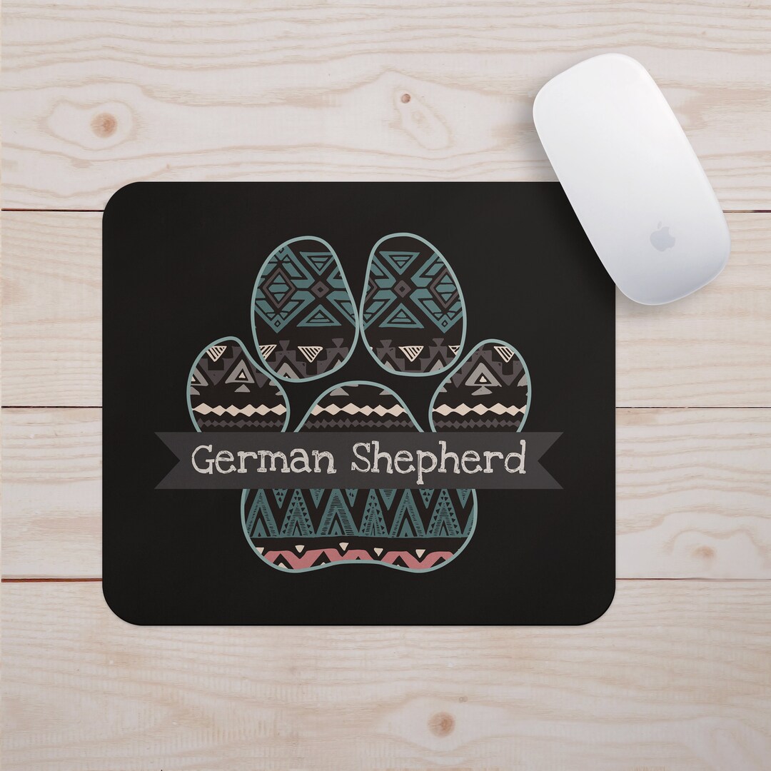 German Shepherd Tribal Paw Print Mouse Pad German Shepherd Owner Gift ...