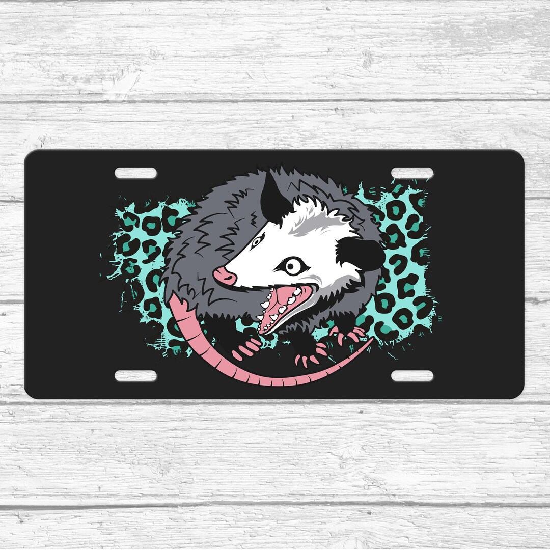 Funny Possum License Plate • Screaming Possum License Plate • Possum ...