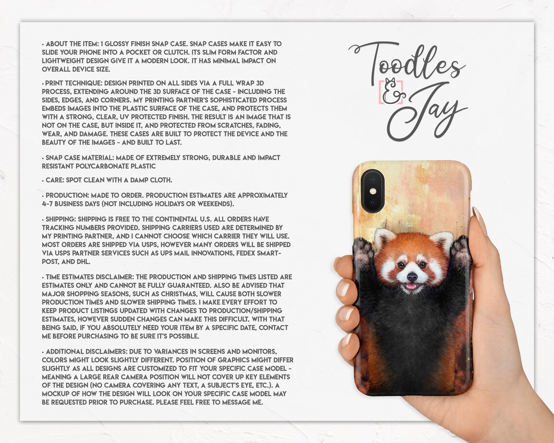 Red Panda Painting Phone Case • Red Panda iPhone Case • Cute Red Panda ...