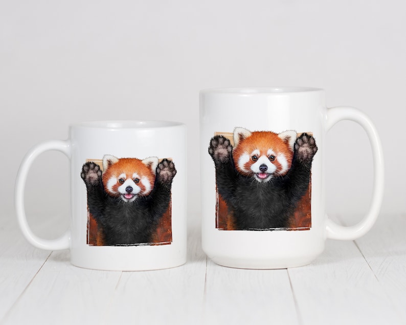 Red Panda Mug • Red Panda Art Mug • Red Panda Painting Mug • Standing ...