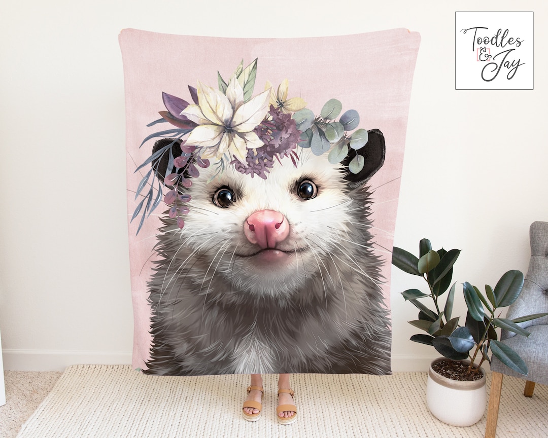 Pretty Possum Painting Lightweight Minky Blanket • Possum Blanket ...