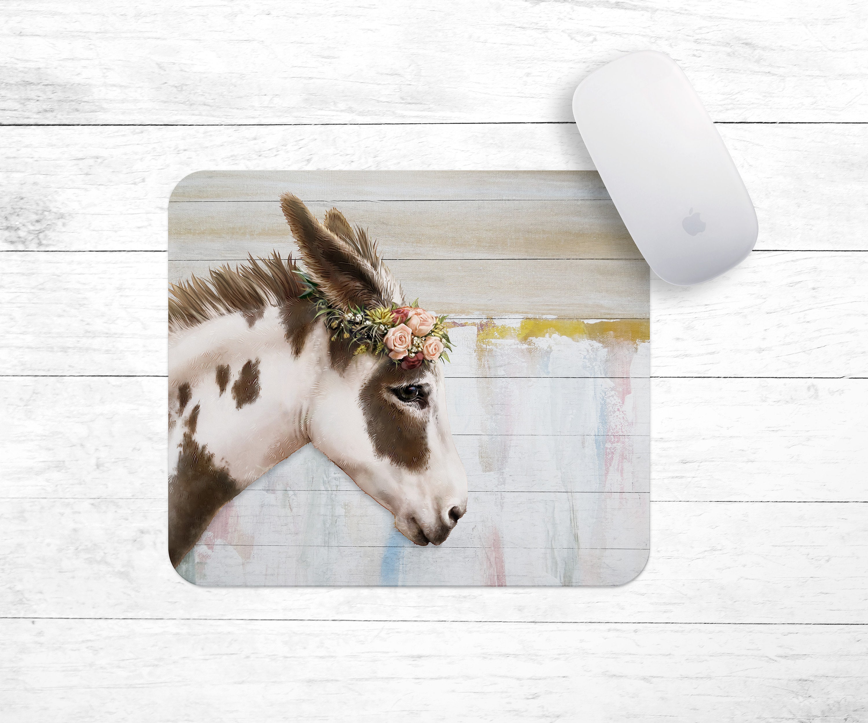 Spotted Donkey Painting Mouse Pad Donkey Painting Mousepad | Etsy