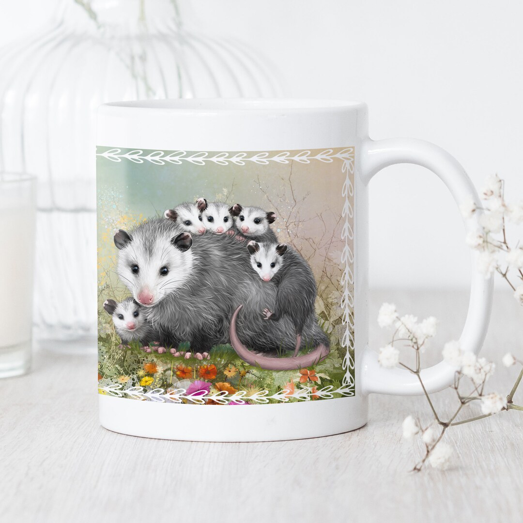 Possum Mom With Babies Mug • Possum Art Mug • Possum Painting Mug ...