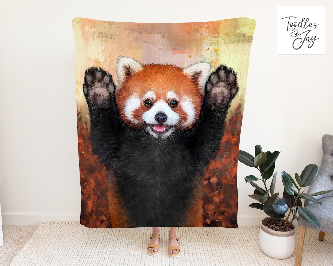 Red Panda Painting Lightweight Minky Blanket • Red Panda Blanket • Red ...