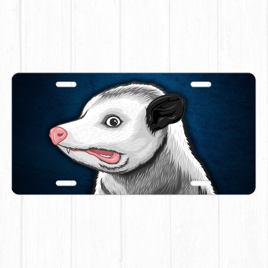 Funny Possum License Plate • Scared Possum License Plate • Possum Front ...
