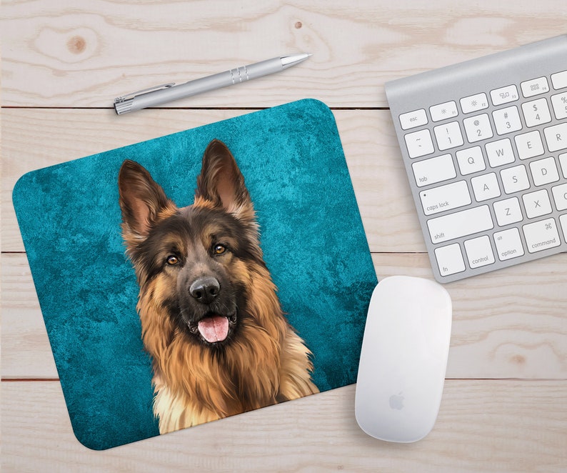 German Shepherd Painting Mouse Pad • German Shepherd Owner Gift ...