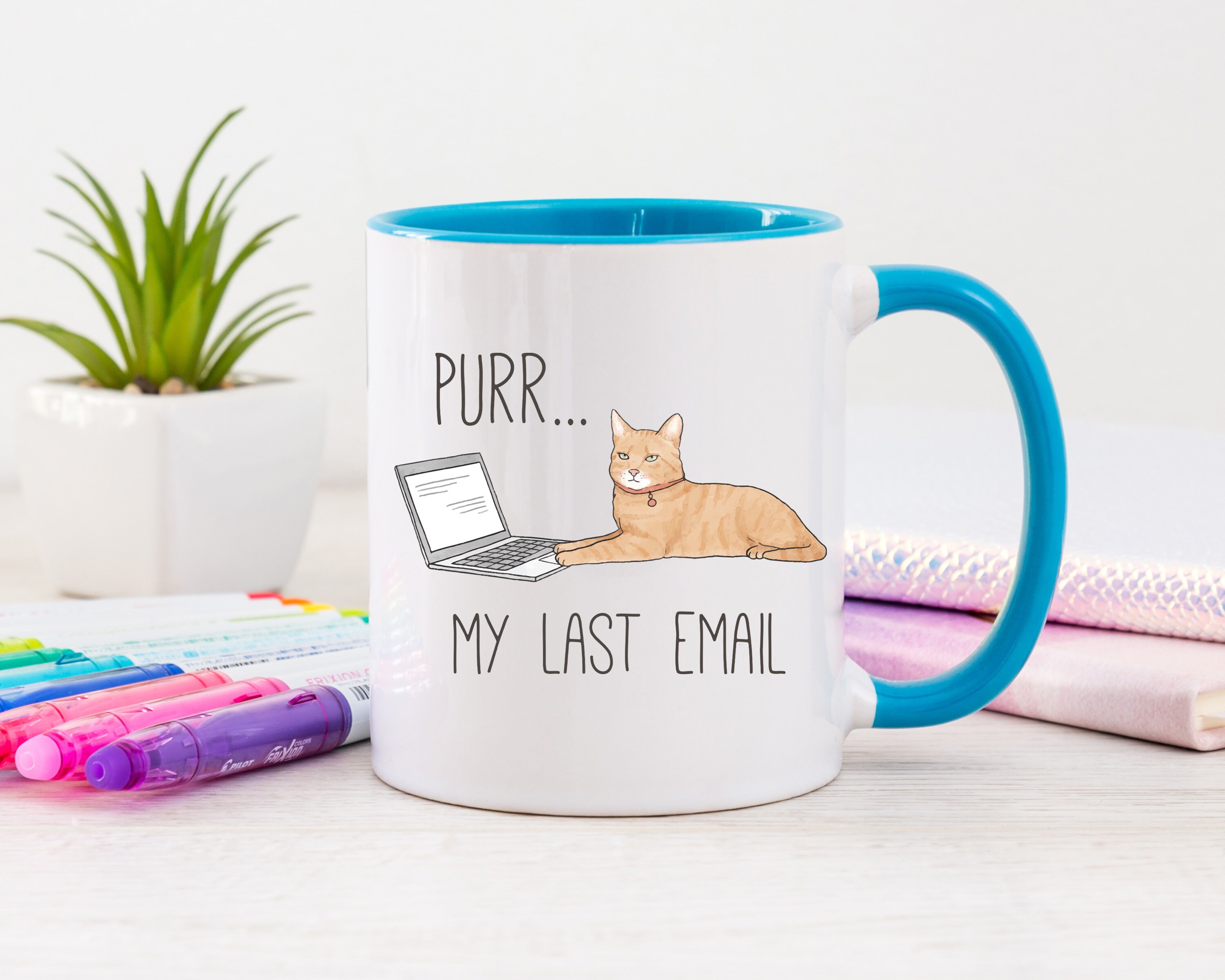 Funny Purr My Last Email Cat Mug Per My Last Email Mug | Etsy