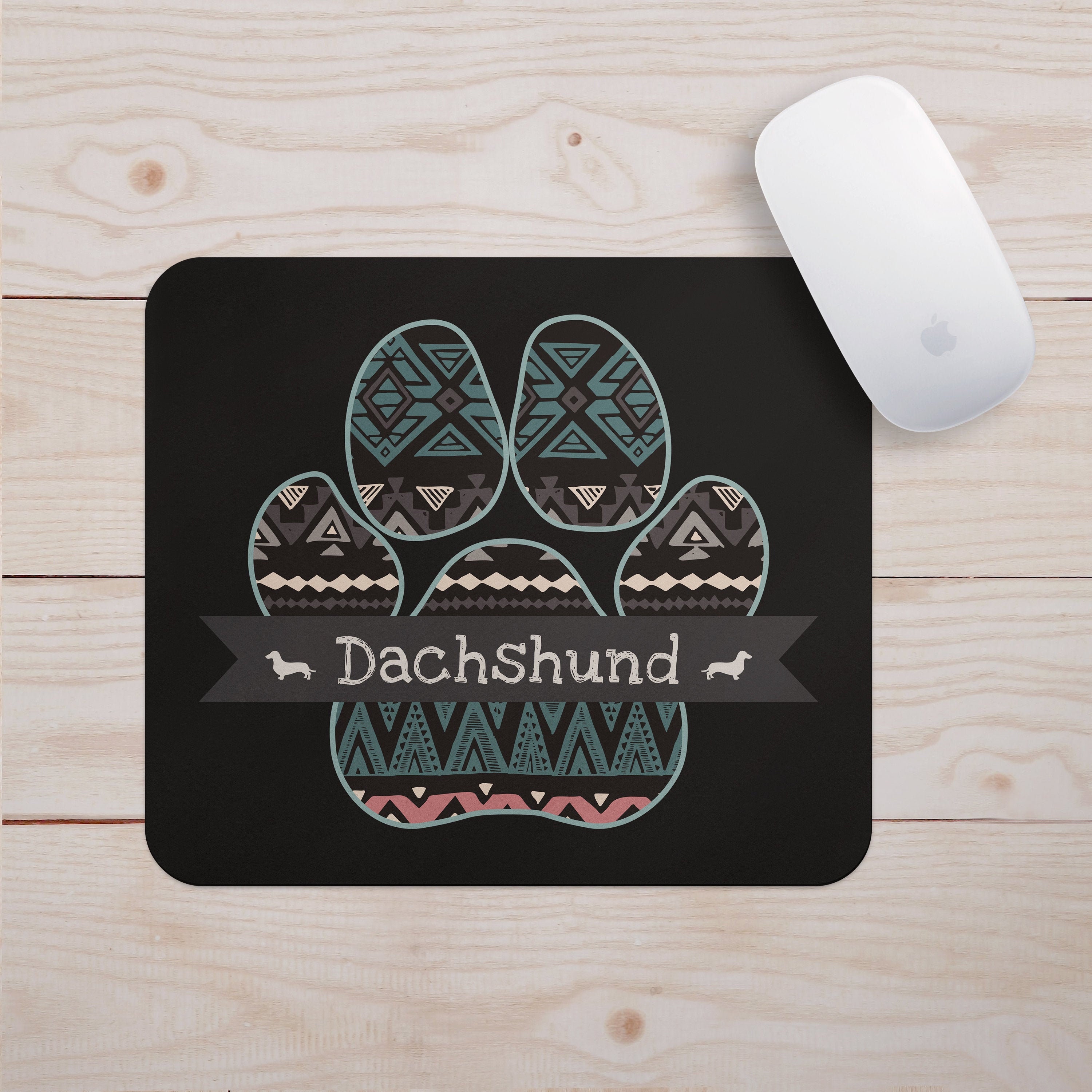 Dachshund Tribal Paw Print Mouse Pad Dachshund Owner Gift | Etsy