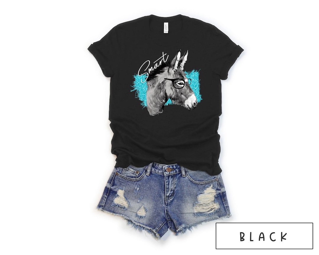 Smart Ass Donkey T-shirt (available in 9 Colors) • Smart Ass Shirt • Funny Donkey T-shirt ...