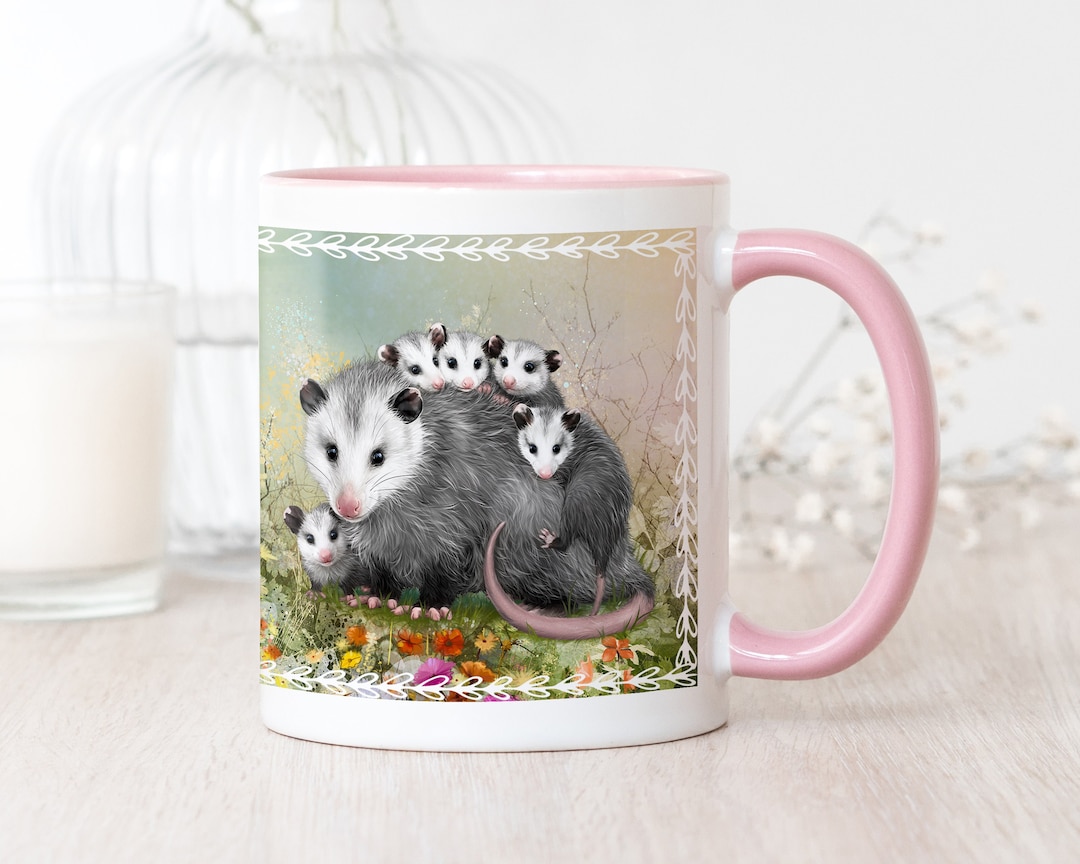 Possum Mom With Babies Mug • Possum Art Mug • Possum Painting Mug ...