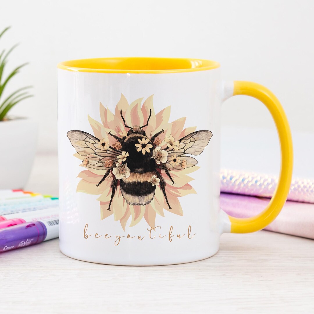 Bee on A Sunflower Mug • Bee You Tiful Mug • Bumble Bee Mug • Bee on A ...