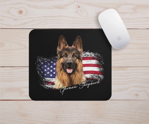 German Shepherd Painting Mouse Pad German Shepherd With | Etsy