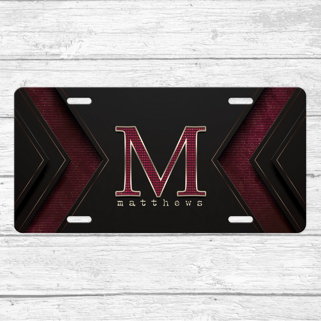 Elegant Last Name Personalized License Plate • Name License Plate ...