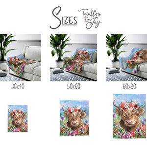 Highland Cow Painting Lightweight Minky Blanket • Highland Cow Blanket ...