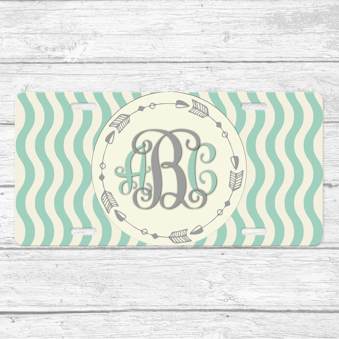 Personalized Monogram License Plate • Monogrammed License Plate ...