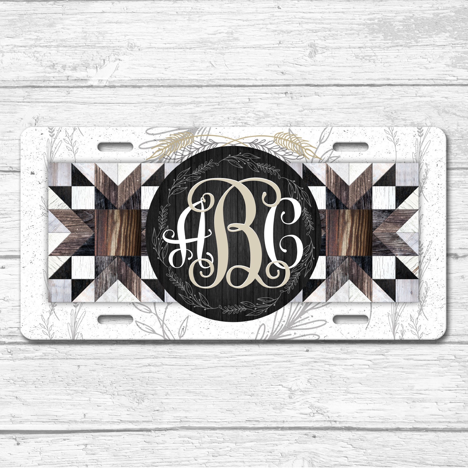 Personalized Monogram License Plate Monogrammed License - Etsy