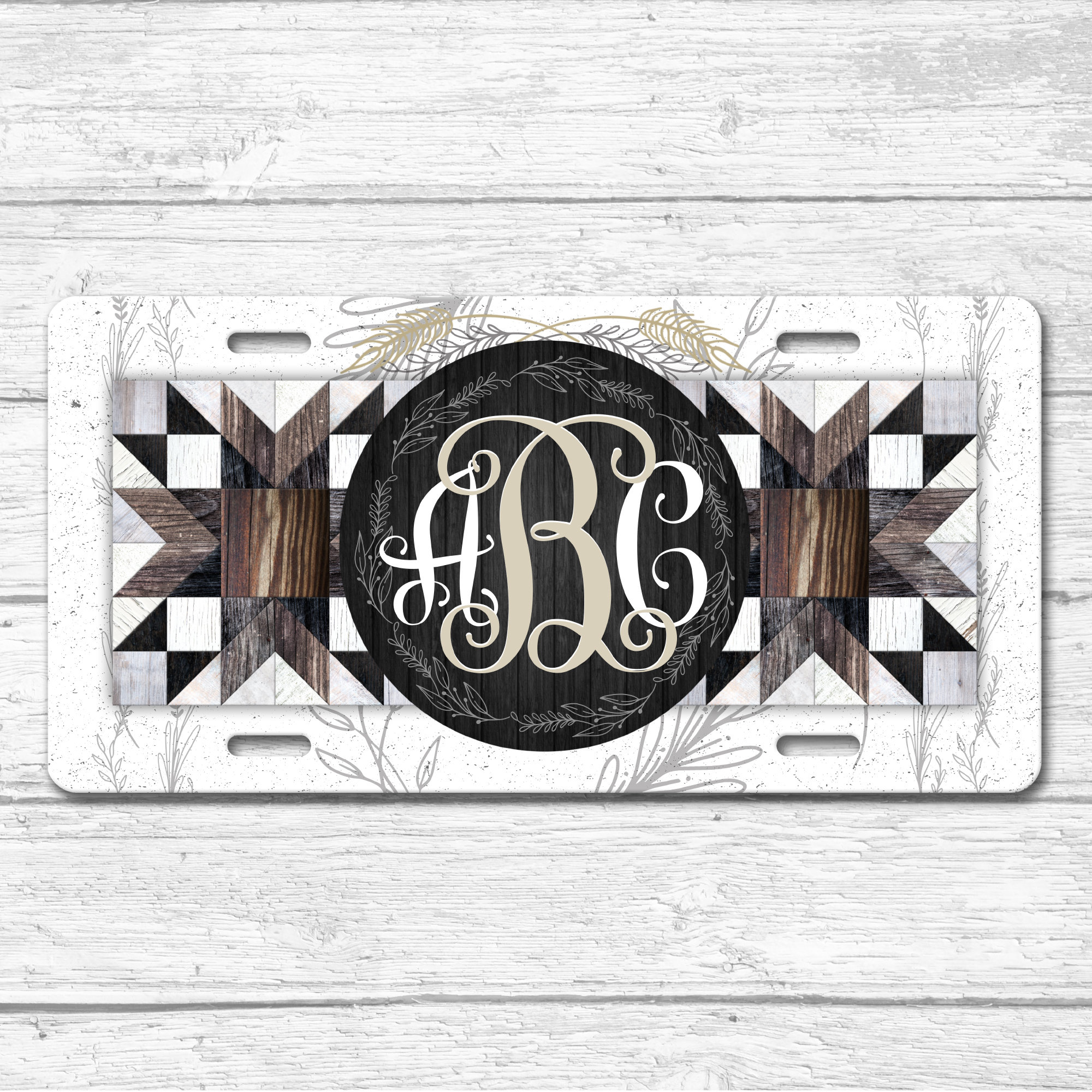 Personalized Monogram License Plate Monogrammed License | Etsy
