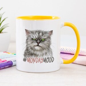 Funny Cat Mug • #mondaymood Mug • Funny Work Mug • Office Humor Mug ...