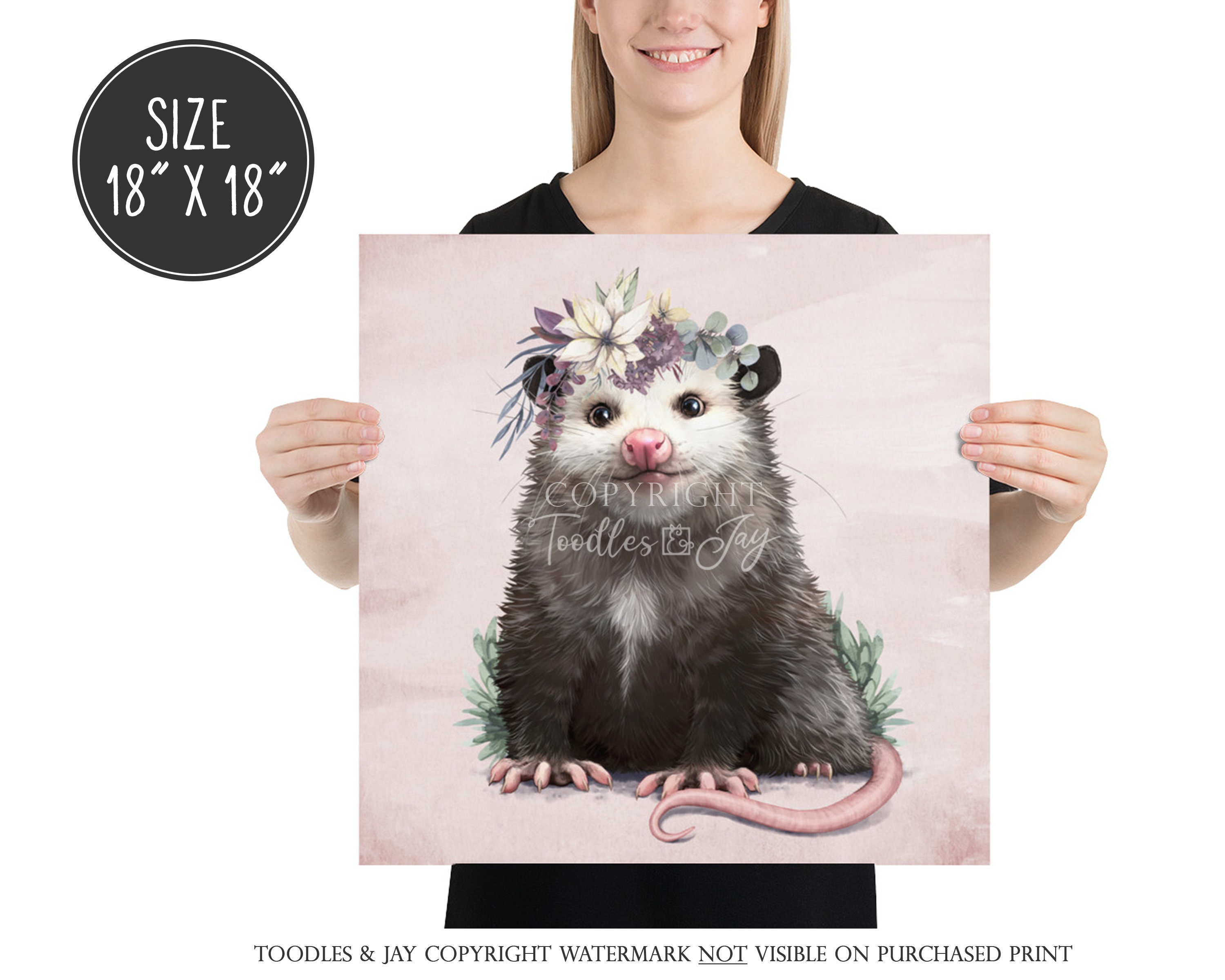 Pretty Possum Art Print Flower Possum Painting Cute Possum - Etsy